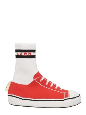 Marni MARNI Textile Ankle Sock Boots Red
