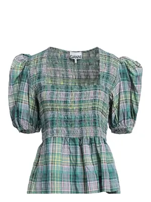 GANNI Tartan Blouse - Green