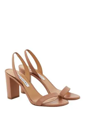 AQUAZZURA So Nude Leather Slingback Sandals - Neutrals