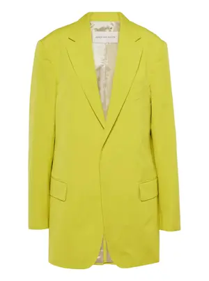 Dries Van Noten Oversized Cotton Poplin Blazer - Yellow