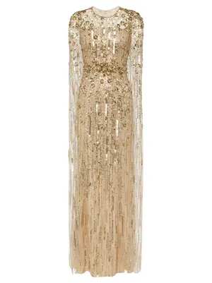 Jenny Packham Ruby Caped Gown - Gold