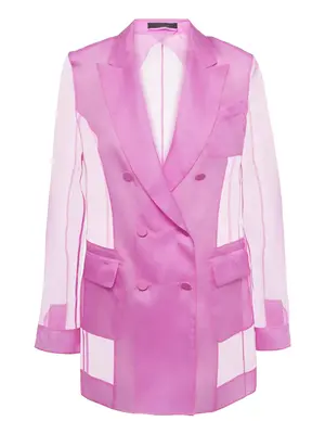 Max Mara Negrar Silk Organza Blazer - Pink