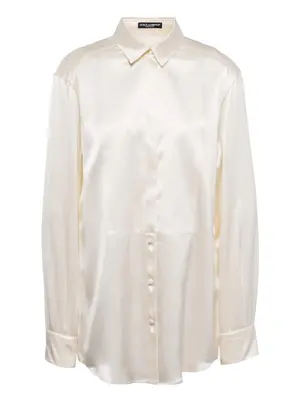 Dolce & Gabbana Paneled Silk Shirt - White