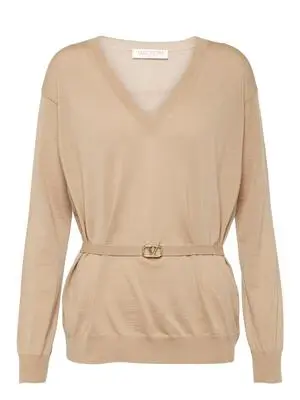 Valentino Garavani Vlogo Signature Virgin Wool Sweater - Pink