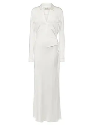 Tove Iana Gathered Jersey Maxi Dress - White