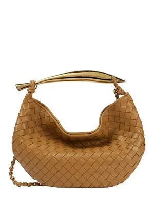 Bottega Veneta Sardine Chain Intrecciato Leather Shoulder Bag - Brown