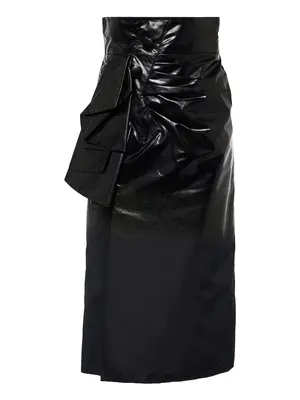 MAISON MARGIELA High-rise Draped Midi Skirt - Black