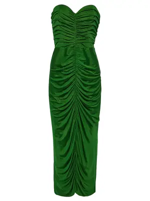 Costarellos Aveline Bustier Midi Dress - Green