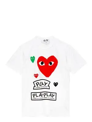 Play Comme Des Garcon Misc Logo T-shirt - White