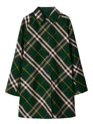 Burberry Reversible Check Car Coat - Green