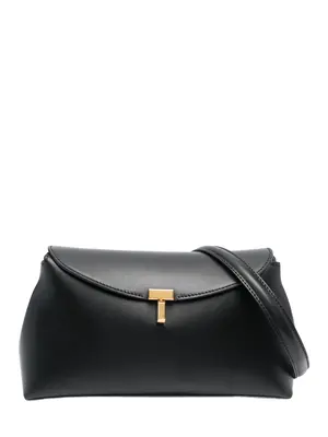 TOTEME T-lock Leather Clutch - Black