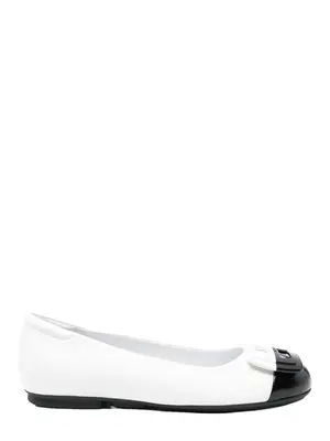 Hogan H661 Leather Ballerina Shoes - White