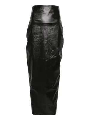 RICK OWENS Rick Owens Dirt Pillar Coated Denim Skirt
