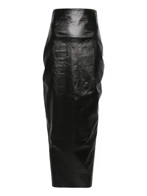 RICK OWENS Rick Owens Dirt Pillar Coated Denim Skirt