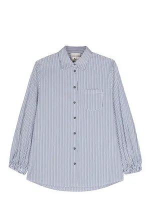 SEMICOUTURE Striped Poplin Shirt - Blue