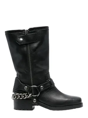 Zadig&Voltaire Igata Leather Biker Boots - Black