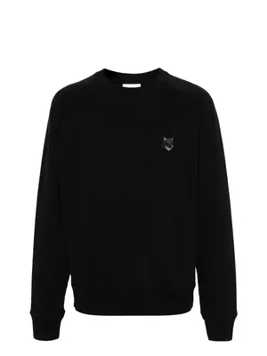 Maison Kitsuné Fox-patch Cotton Sweatshirt - Black