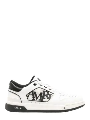 Amiri Logo-embossed Leather Sneakers - White