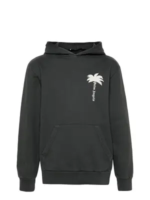Palm Angels Logo-print Cotton Hoodie - Black