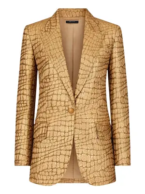 TOM FORD Wallis Croc-jacquard Blazer - Gold