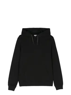 Woolrich Graphic-stamp Cotton Hoodie - Black