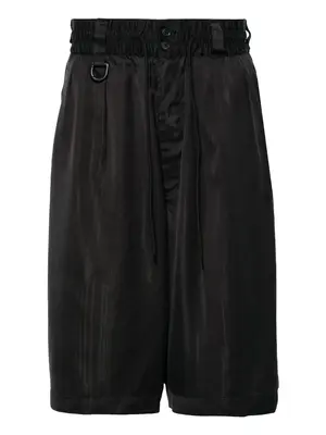 Y3 Drawstring-waist Track Shorts - Black