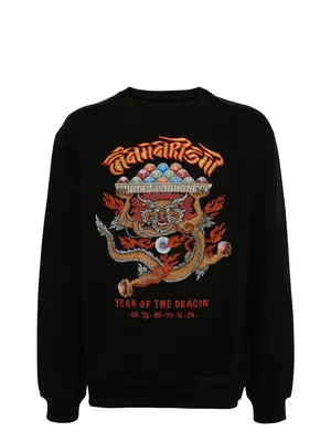 MAHARISHI Abundance Dragon Organic Cotton Sweatshirt - Black