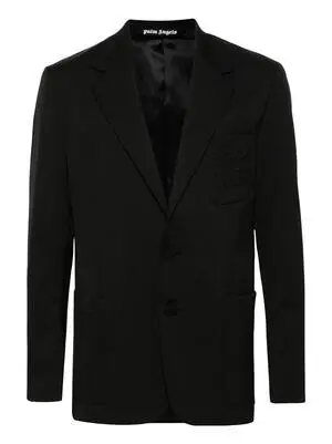 Palm Angels Single-breasted Twill Blazer - Black