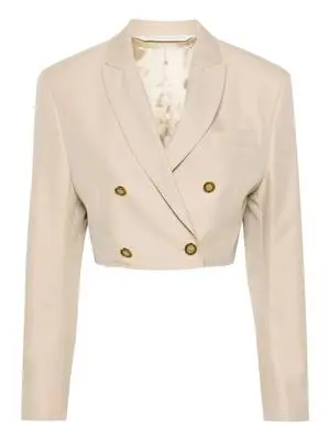 PALM ANGELS Double-Breasted Cropped Blazer