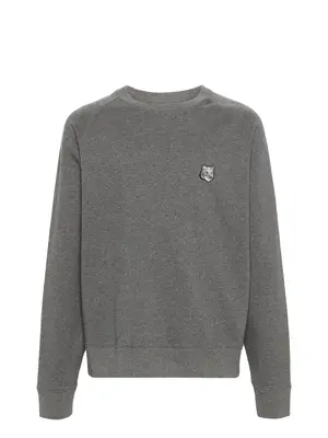 Maison Kitsuné Fox-patch Cotton Sweatshirt - Grey