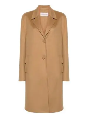Valentino Garavani Vlogo Felted Coat - Brown