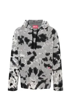 DIESEL® Cotton Tie-dye Hoodie - Grey