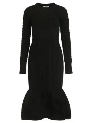 Alexander McQueen Knitted Mesh Midi Dress - Black