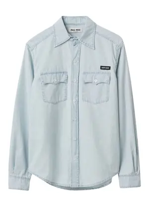 MIU MIU Miu Miu Logo-Appliqué Cotton Shirt