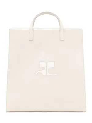 COURREGES Courrèges Heritage Leather Tote Bag Neutrals