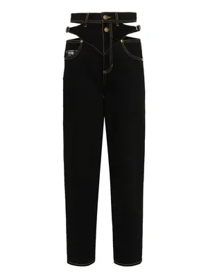 Versace Logo-engraved Straight Jeans - Black