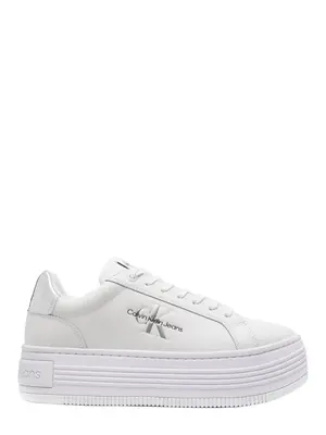 Calvin Klein Logo-debossed Flatform Sneakers - White