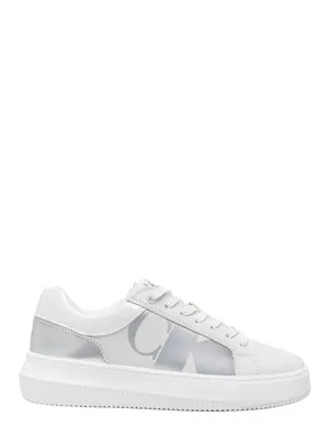 Calvin Klein Panelled Leather Sneakers - White