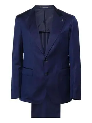 Tagliatore Herringbone Single-breasted Suit - Blue