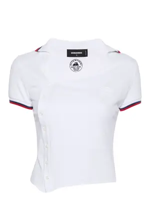 Dsquared2 Logo-patch Asymmetric Polo Shirt - White