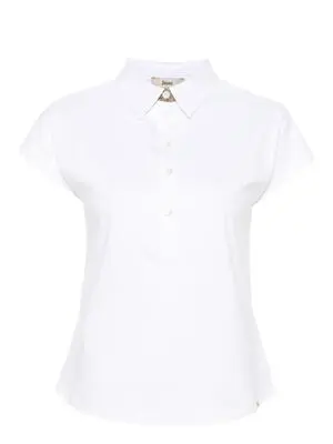 Herno Logo-tape Cotton Polo Top White