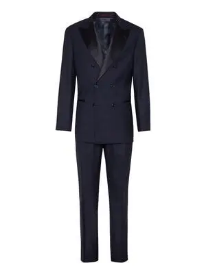 Brunello Cucinelli Double-breasted Wool Suit - Blue