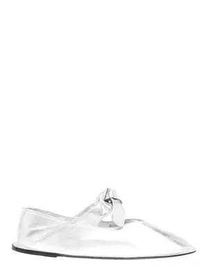 Hereu Hereu Llasada Metallic Ballerina Shoes Silver