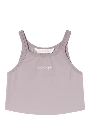 Palm Angels Logo-print Cropped Tank Top - Purple
