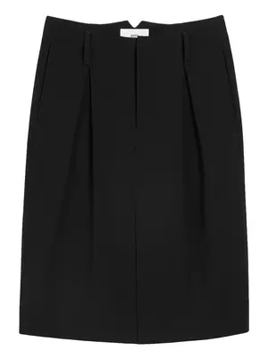 Ami Pleated Tailored Skirt - Black