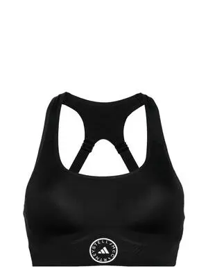 Adidas By Stella McCartney Logo-print Sports Bra - Black