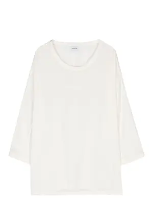 Aspesi Round-neck Silk T-shirt - Neutrals