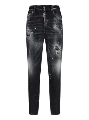 Dsquared2 Distressed Tapered Jeans - Black