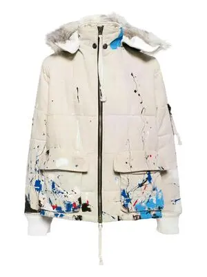 GREG LAUREN Splatter-paint Down Jacket - Neutrals