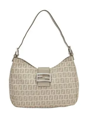 Fendi Zucchino Canvas Shoulder Bag - Beige